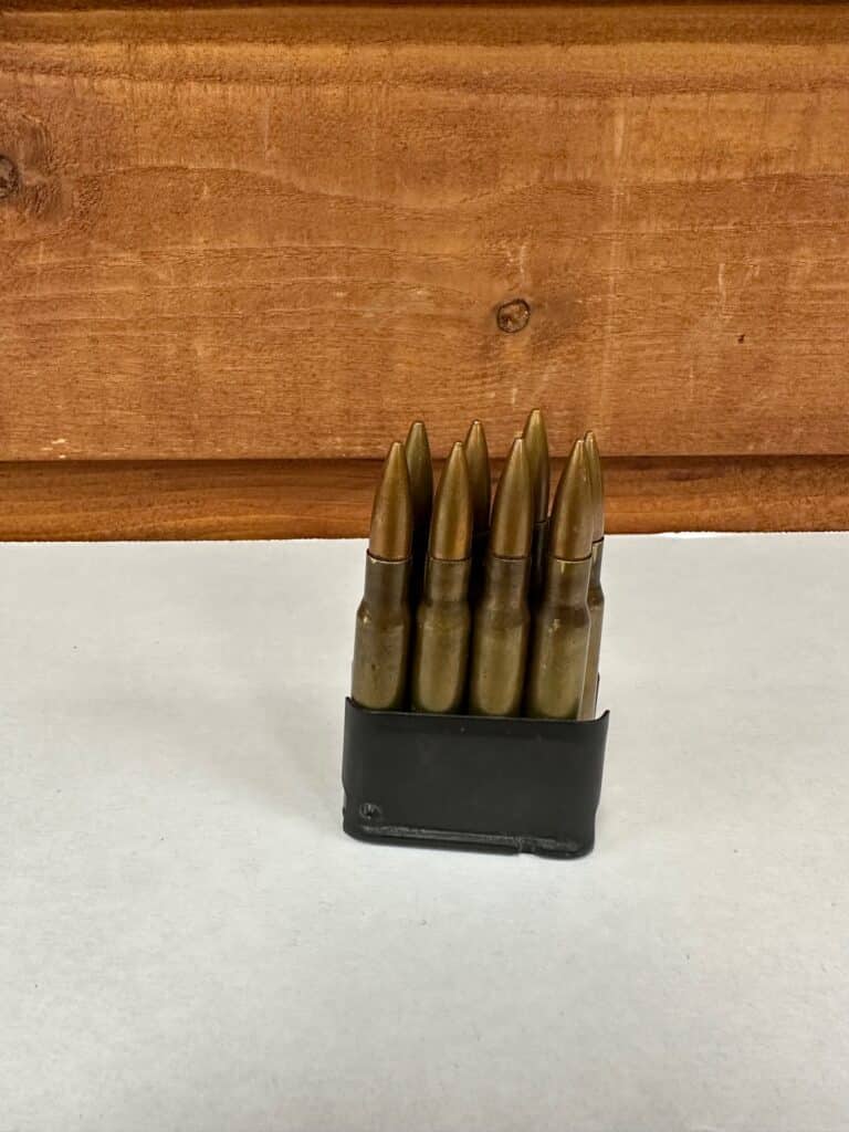 MILITARY SURPLUS 8 ROUNDS 30-06 BALL AMMO WITH M1 GARAND 8 ROUND ENBLOC ...