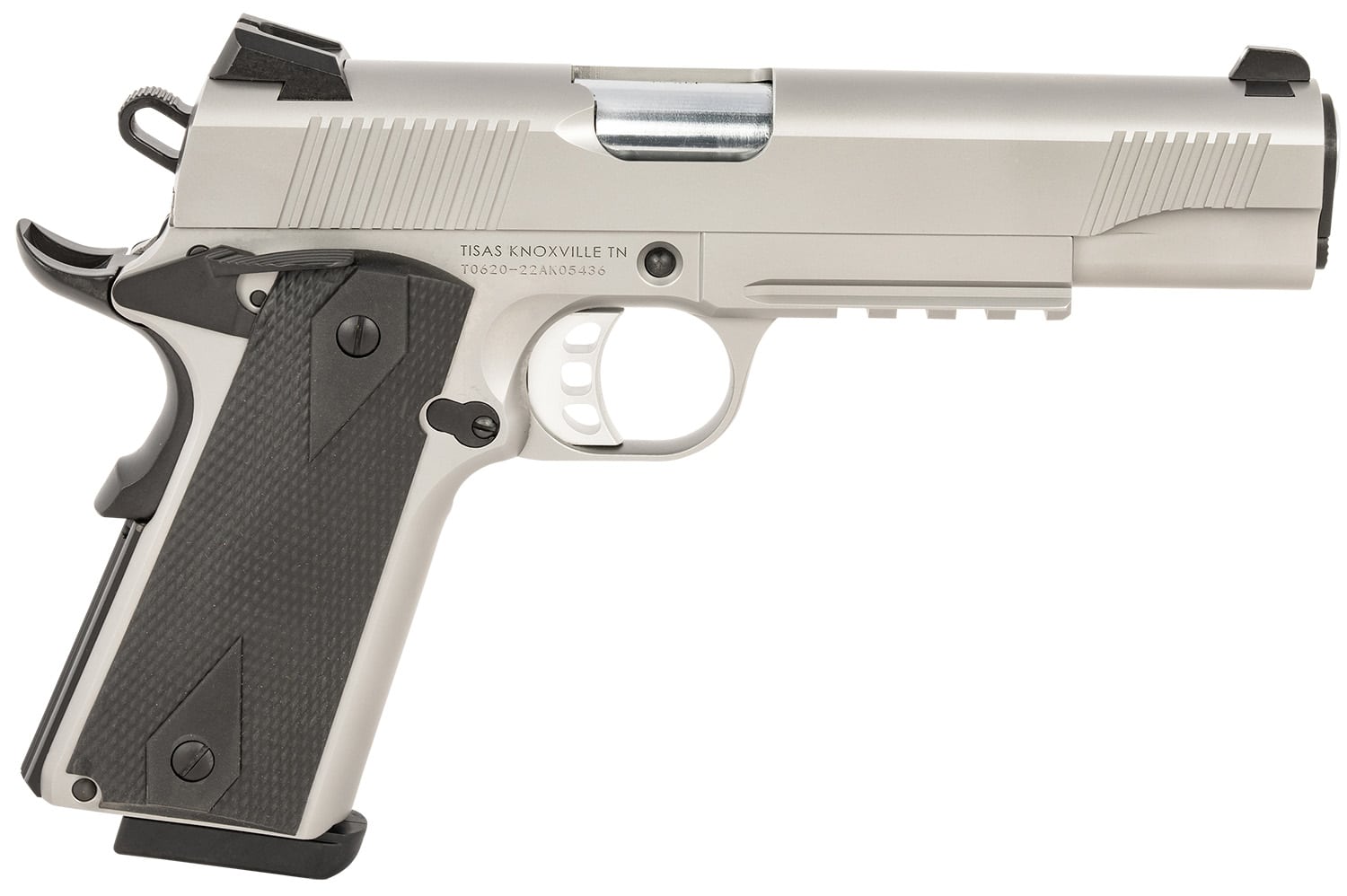 Tisas 10100533 1911 Duty 45 ACP 8+1 5" Black Steel Barrel, Stainless ...
